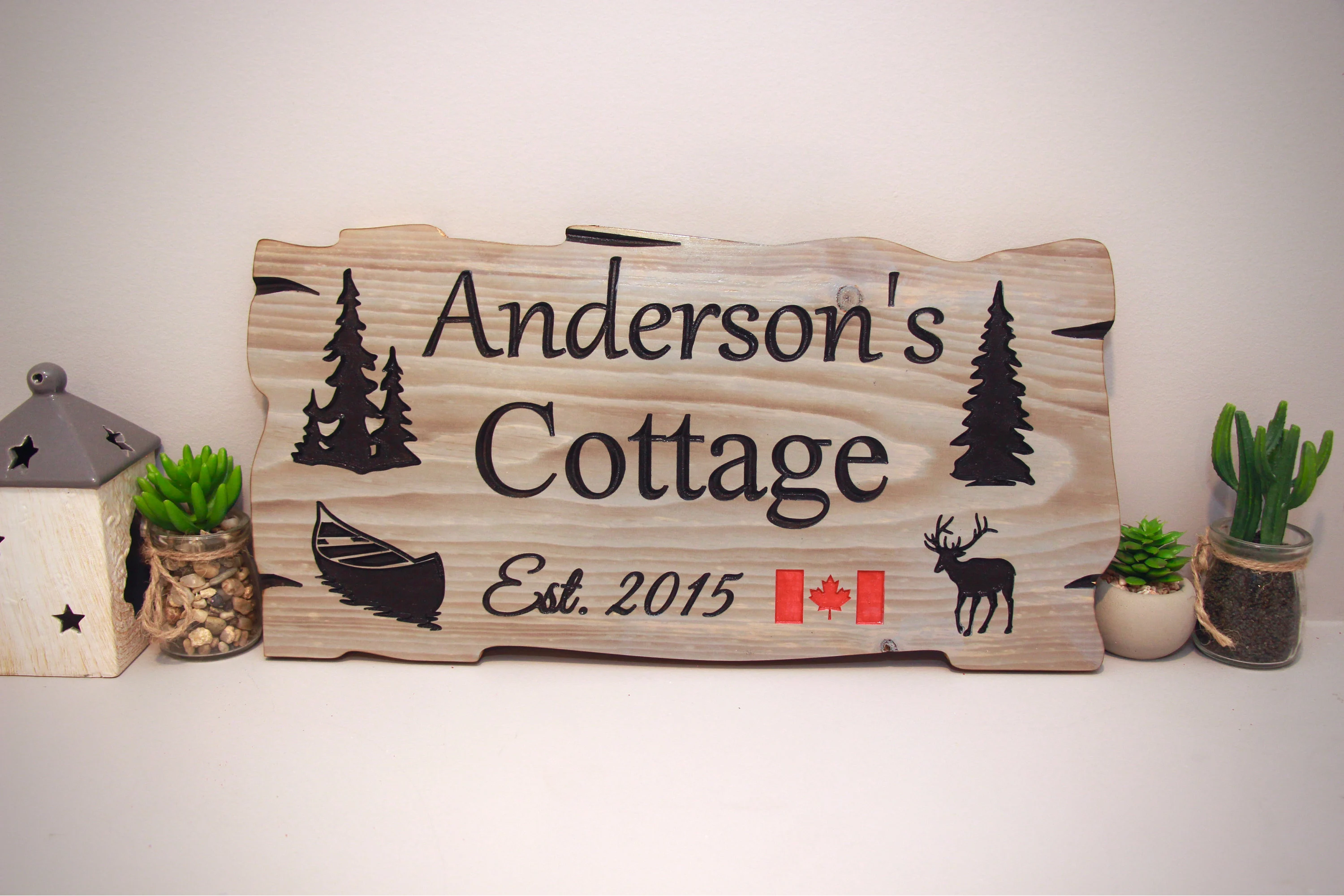 Personalized Cottage Wood Signs – Maple Leaf Woodshop